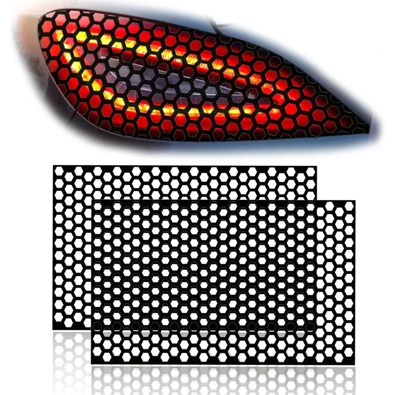 2count Universal Car Rear Tail Light Lamp Stickers Honeycomb Type Decal ...