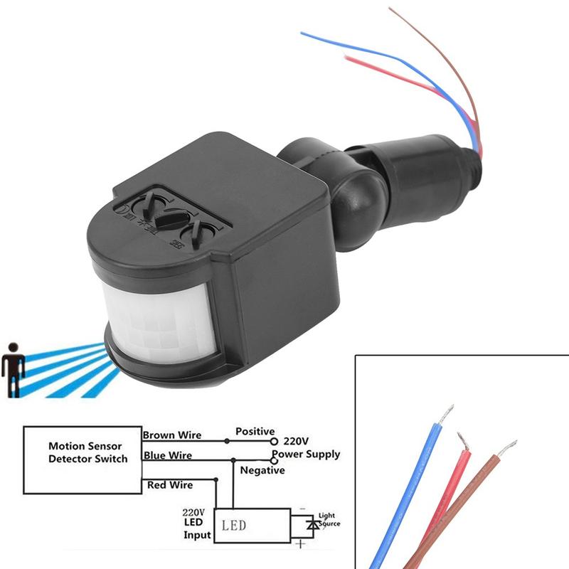 Pengesan Penderia Gerakan Inframerah, Luar, 110-220V, Suis Lampu ...