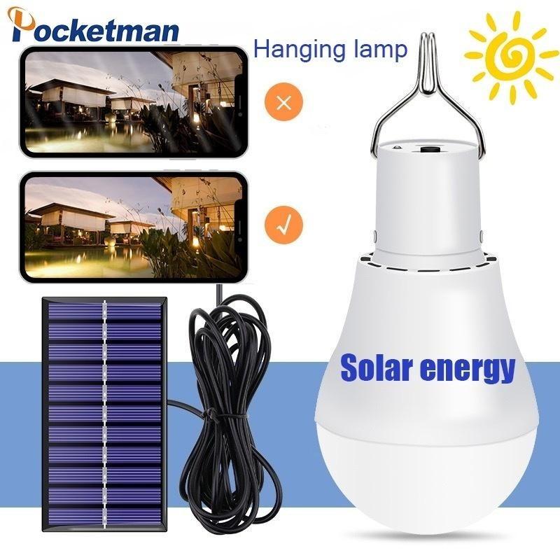 Solar Lamp Powered by Portable Led Bulb for Outdoor Camping Tent ...