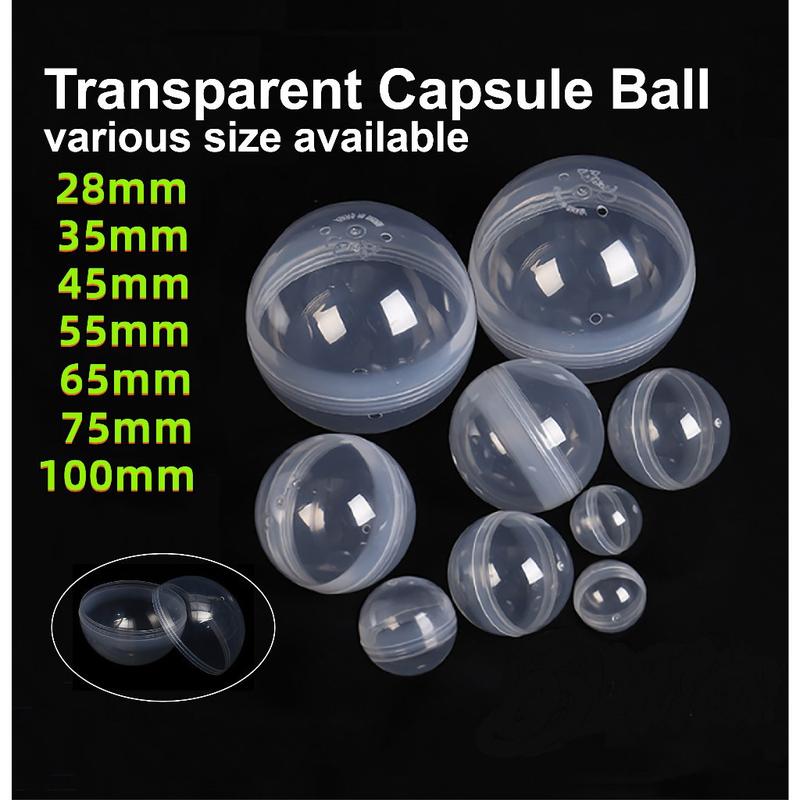 Round Transparent Capsule Ball 28/35/45/55/65/75/100mm Surprise ...