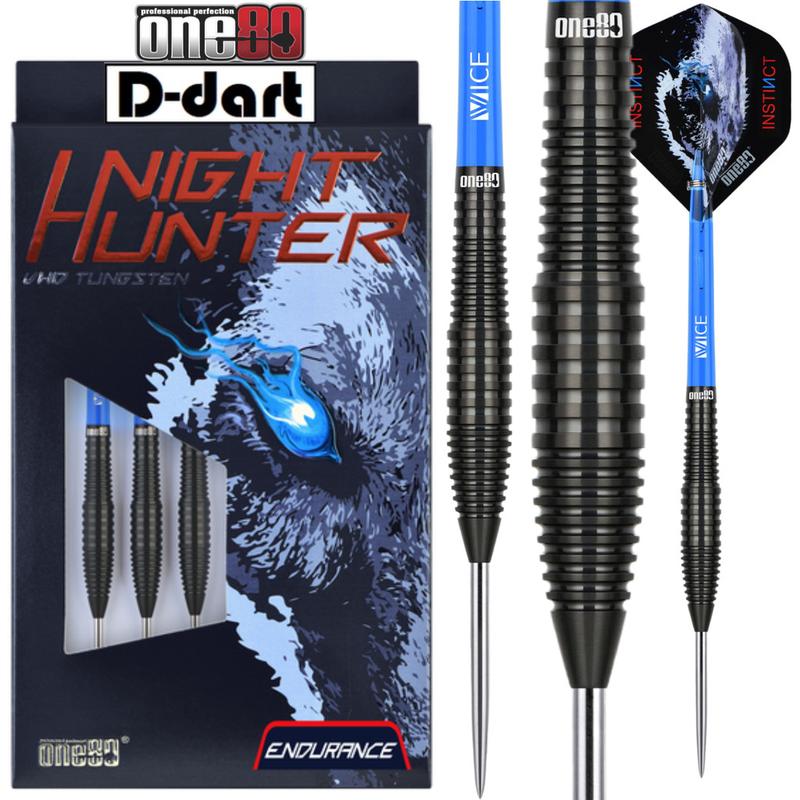 ONE80 STEEL TIP DARTS - 22G/24G Night Hunter Endurance 90% Tungsten ...