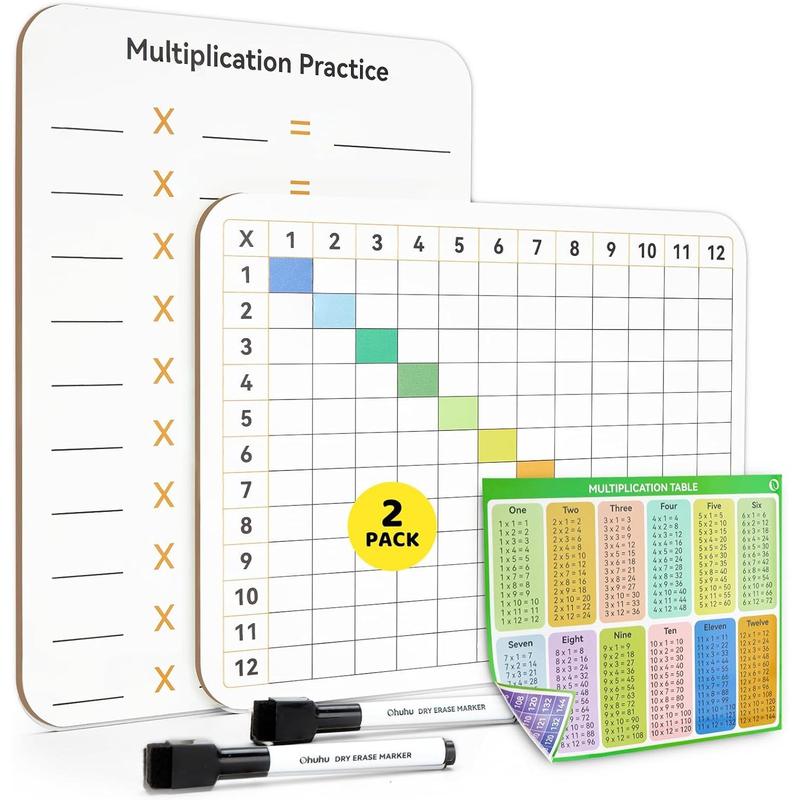 Double-sided multiplication chart whiteboard - 2 packages, 9 - TikTok Shop