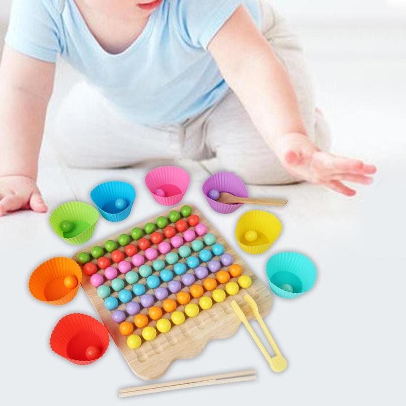 Clip Beads Board Game for Practice Motor Skills Hand Eye Coordination ...