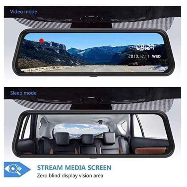 QCY F11+ 4K +1080P WIFI SUPER NIGHT VISION 10 Inch RearView Mirror ...