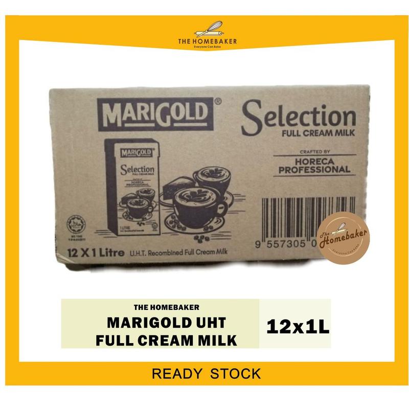 Marigold UHT Selection Full Cream Milk / Susu Penuh Krim 1L - TikTok ...