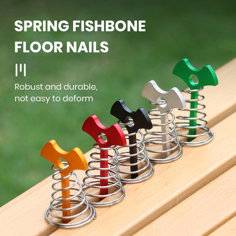 Outdoor Camping Nail Telescopic Spring Fish Bone Nail Aluminum - TikTok ...