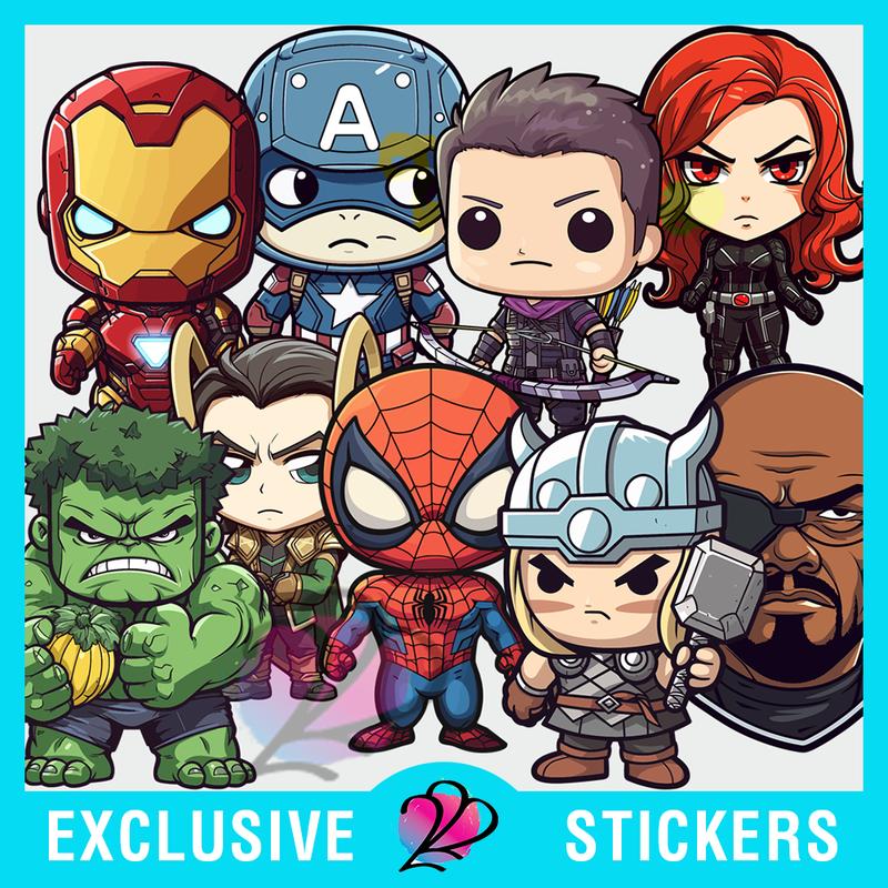 Bobblehead Laminated Stickers Marvel The Avengers - TikTok Shop Philippines