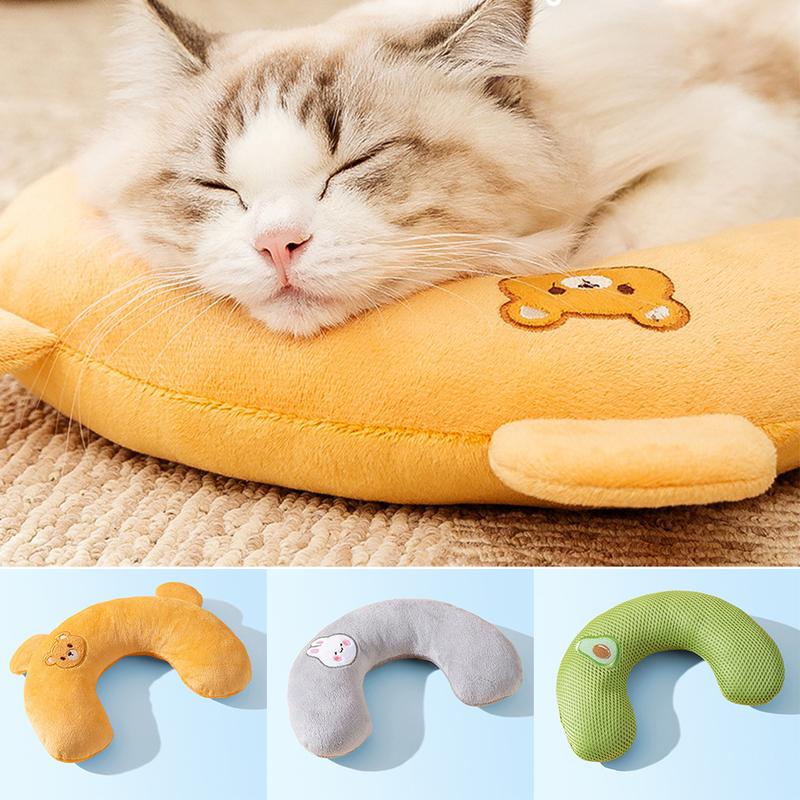 Small Pillow for Pet Cats Dogs Sleeping Mat Neck Guard U-shaped ...
