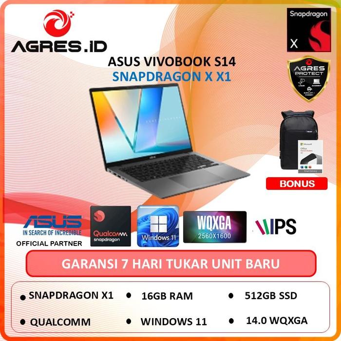 Promo ASUS VIVOBOOK S14 S3407QA SNAPDRAGON X1 16GB 512GB W11+OHS 14 ...