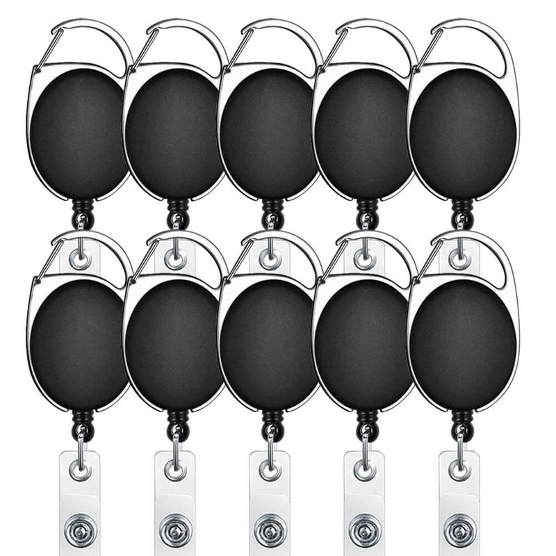 10pcs Retractable Badge Holders Retractable ID Badge Clips Badge ...
