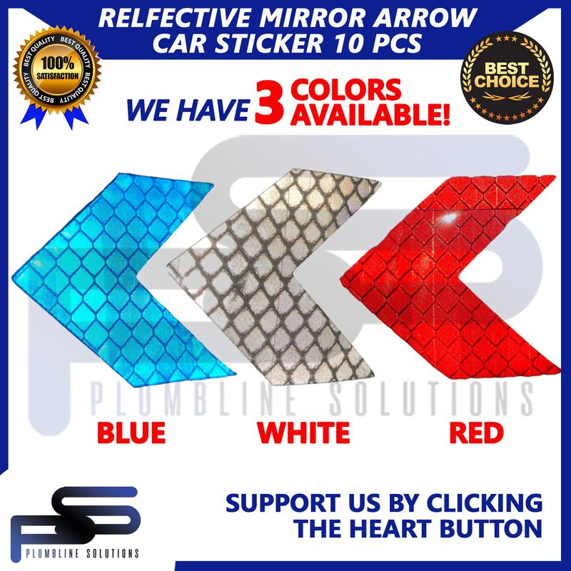 Reflective Mirror Arrow Car sticker Color: Blue / Red / Whit - TikTok ...