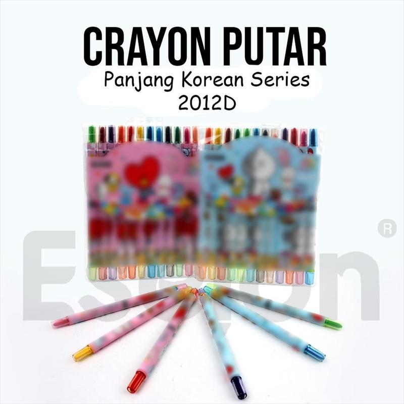 1pack Crayon Putar Panjang Korean Series /12w Crayon Putar Panjang ...