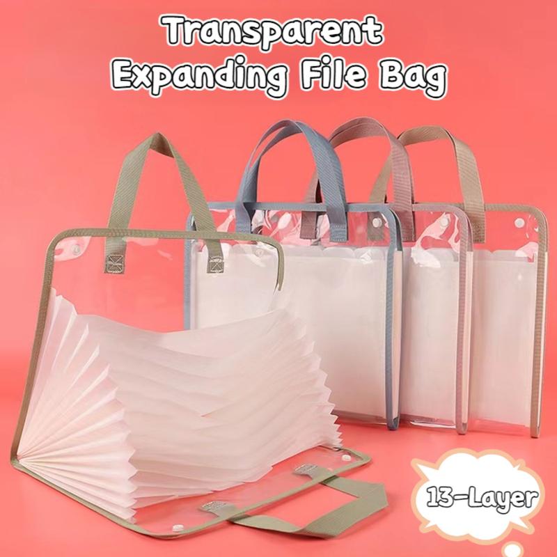 13 Layers Transparent Expanding File Bag Large Capacity Test - TikTok ...