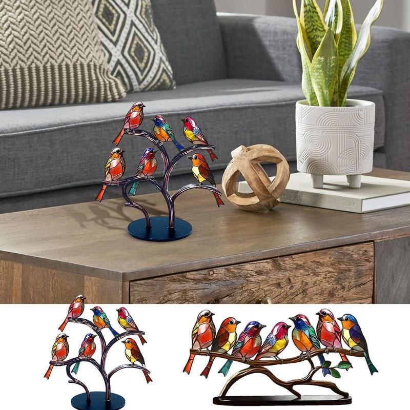 Stained Glass Birds on Branch Acrylic Multicolor Craft Statu - TikTok ...
