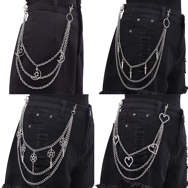 Fashionable Hollow Out Moon Heart Pendant Jeans Chain For Women ...