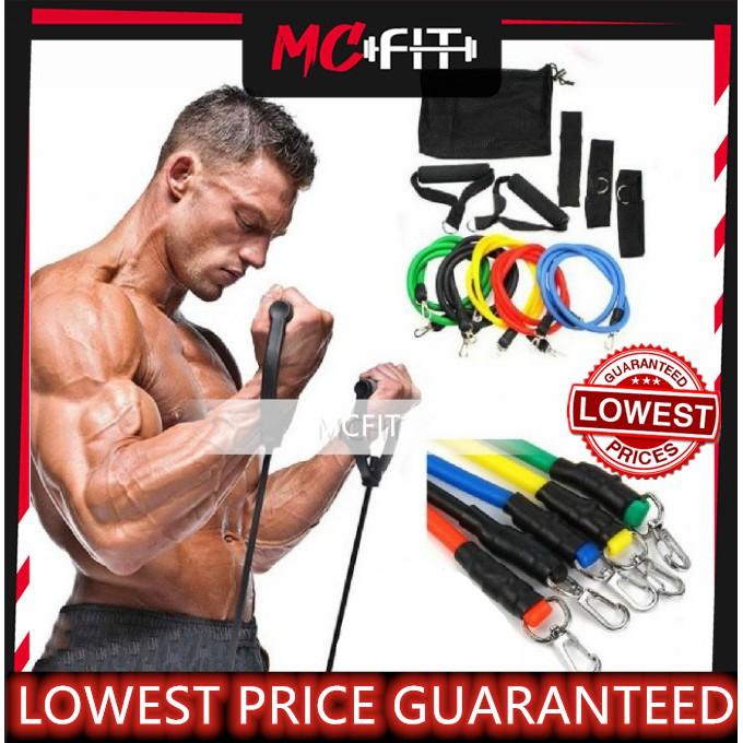 11pcs Set Exercise Resistance Bands Yoga Fitness Pilates Gym - TikTok ...