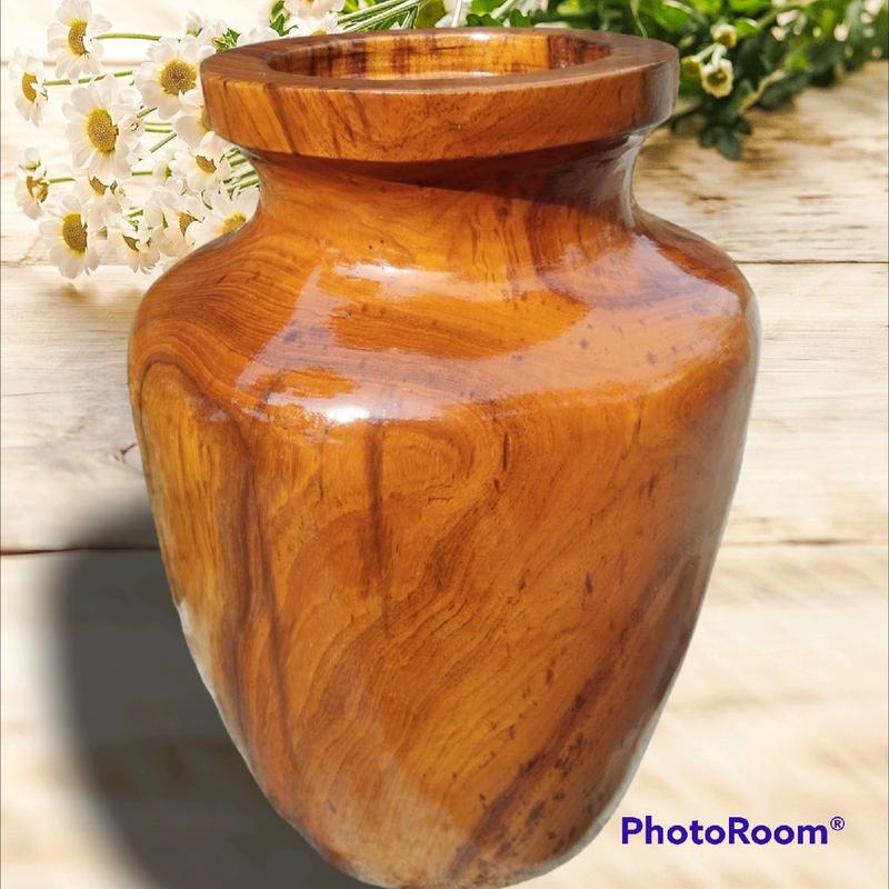 hiasan Guci dari kayu jati Bunga - Shop | Tokopedia