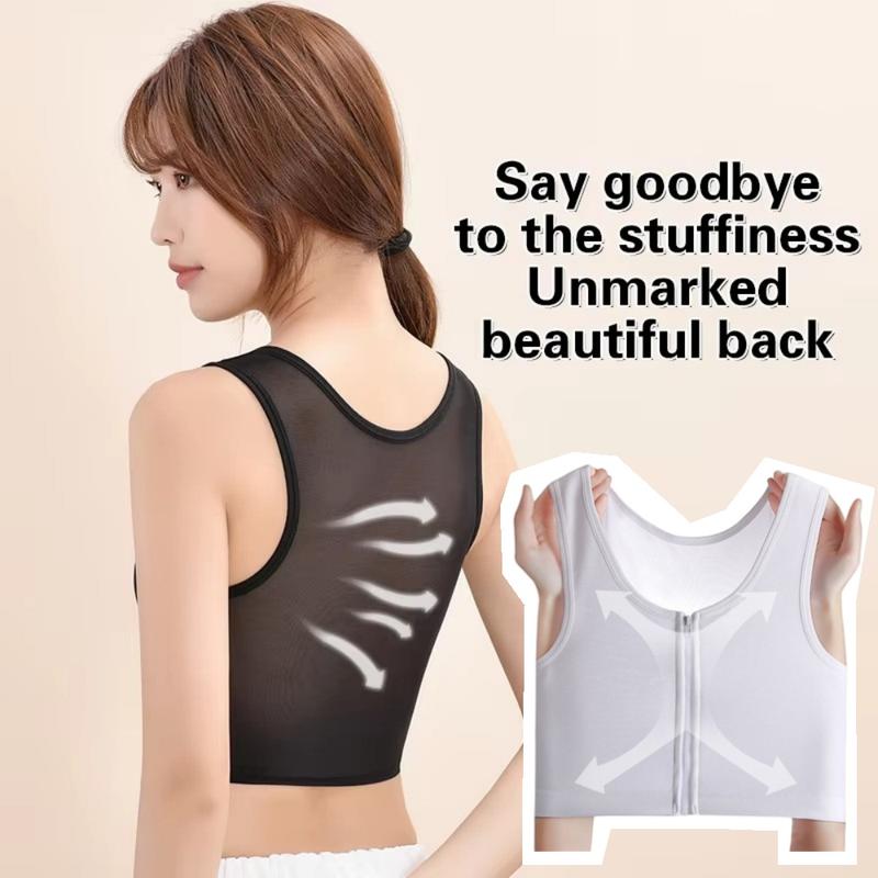 Chest Zipper Women Tops Zipper Flat Chest Invisible Underwea - TikTok ...