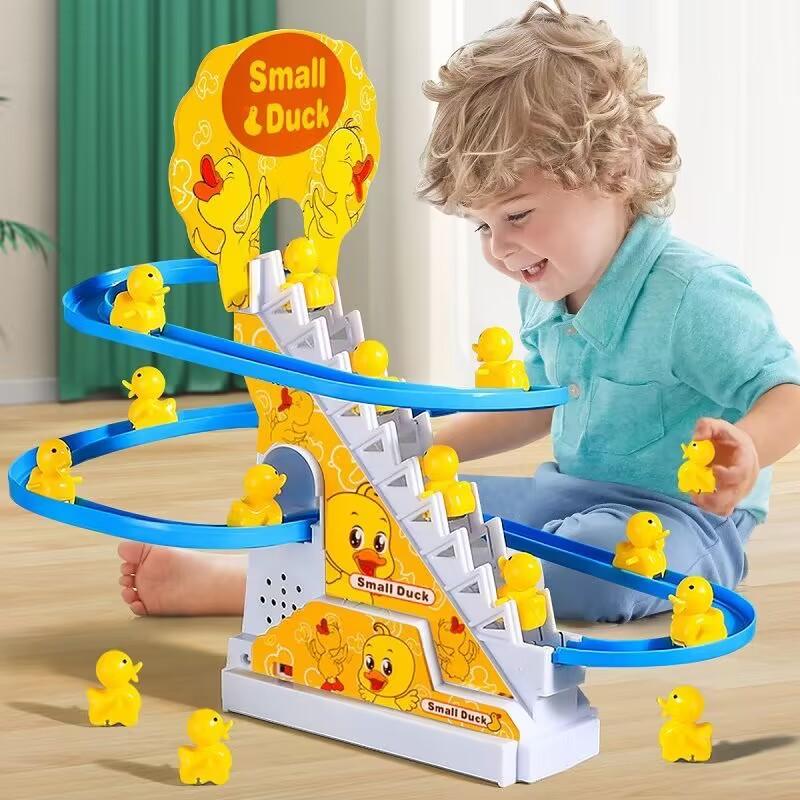 Electric Small Ducks Climbing Toys DIY Ducks Chasing Race Track Game ...