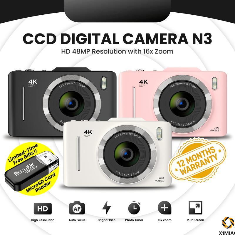 Máy ảnh kỹ thuật số, độ phân giải 4K, màn hình 2,4 inch, 44 Megapixels ...