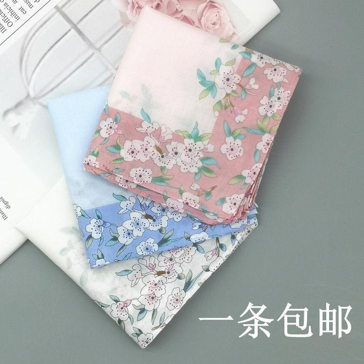 Women's Full Cotton Handkerchief Thin Printed Cotton Handkerchief ...