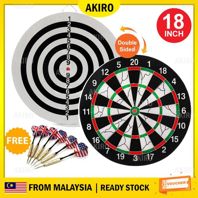 AKIRO Professional Double-sided 18 inches Dart Board Sport Game ...