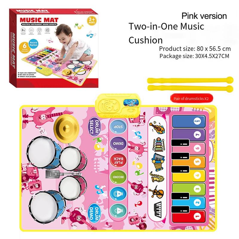Music Play Mat for Kids Toddlers Floor-Piano Keyboard Drum Toys ...