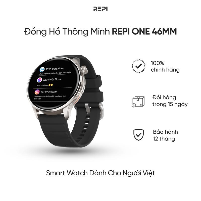 Đồng Hồ Thông Minh REPI ONE Nam 46MM Chính Hãng - Màn Hình SUPER ...