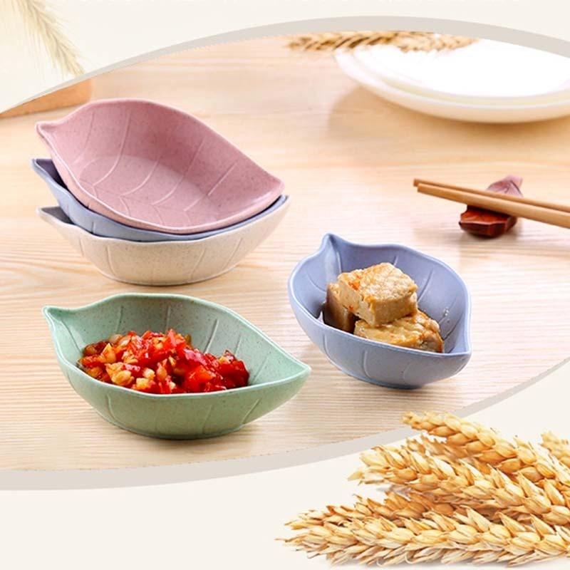 Creative Eco-Friendly Leaf Shape Wheat Straw Seasoning Dish Sauce ...