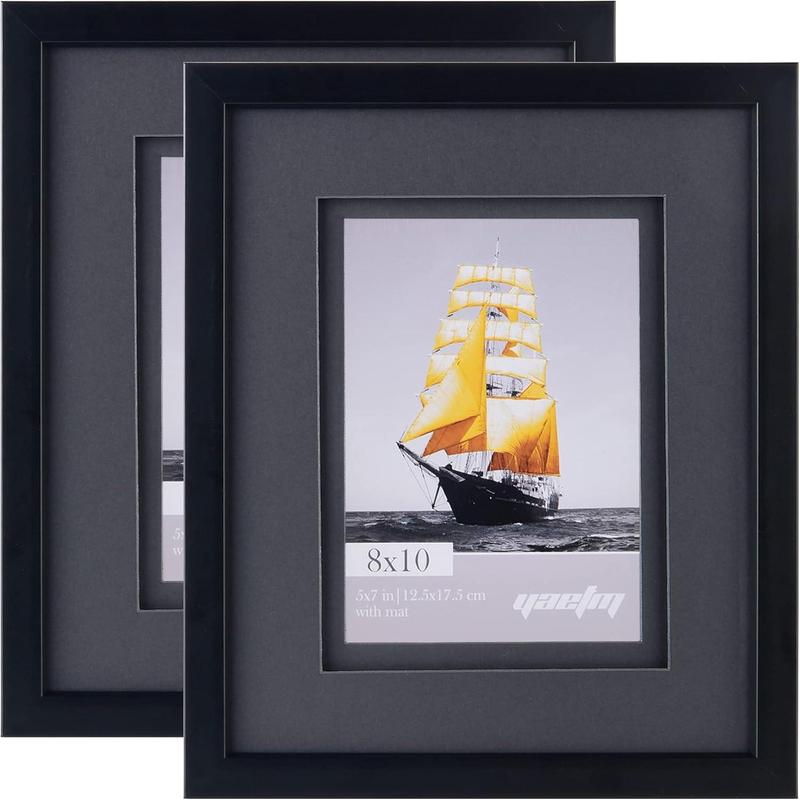 Yaetm 8x10 Double Floating Mat Picture Frame Set of 2, Display Picture ...