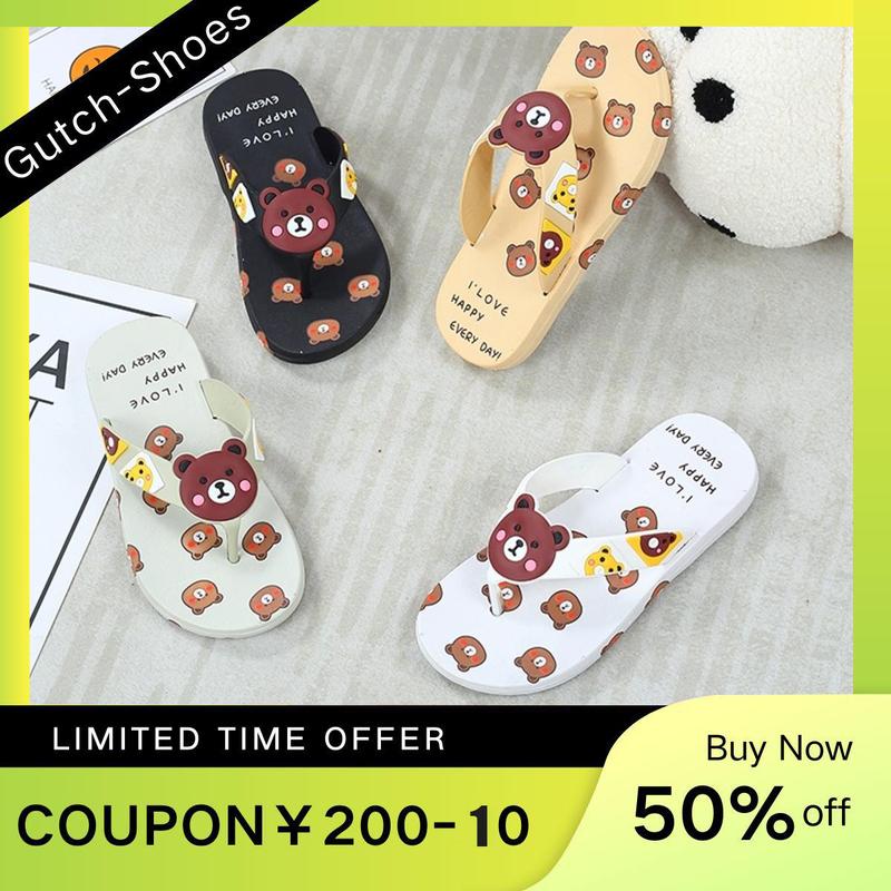 【Gutch】Korean Cartoon Fashion Cute Bear Children's Flip-flop - TikTok ...