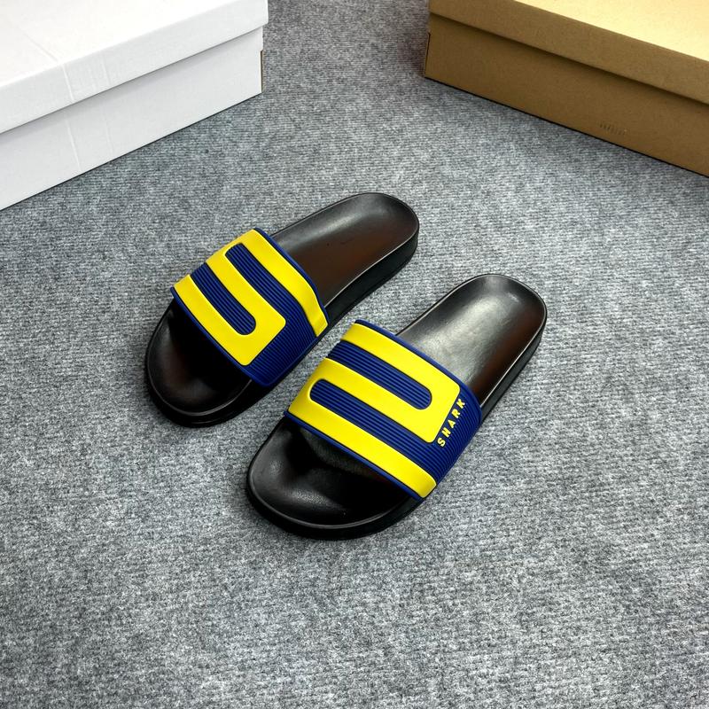 Dép nam quai ngang chữ S.H.A.R.K Xanh Navy, Vàng màu cá tính - TikTok ...