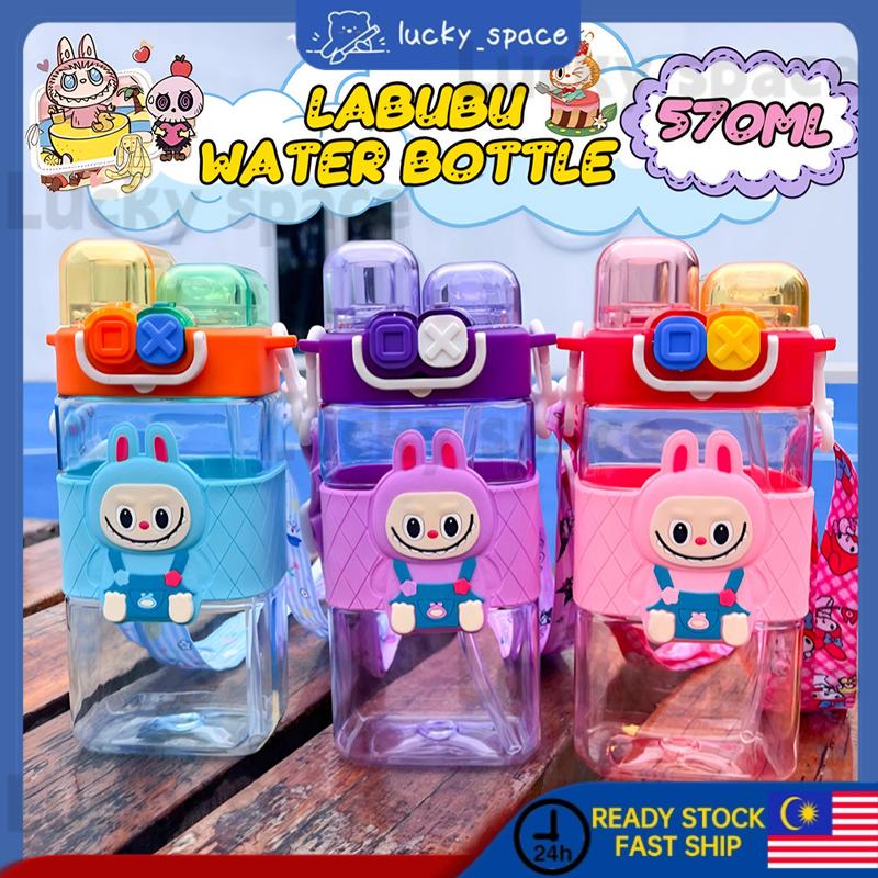 570ML/800ML Botol Air Labubu Water Bottle Kids Straw Bpa Fre - TikTok ...