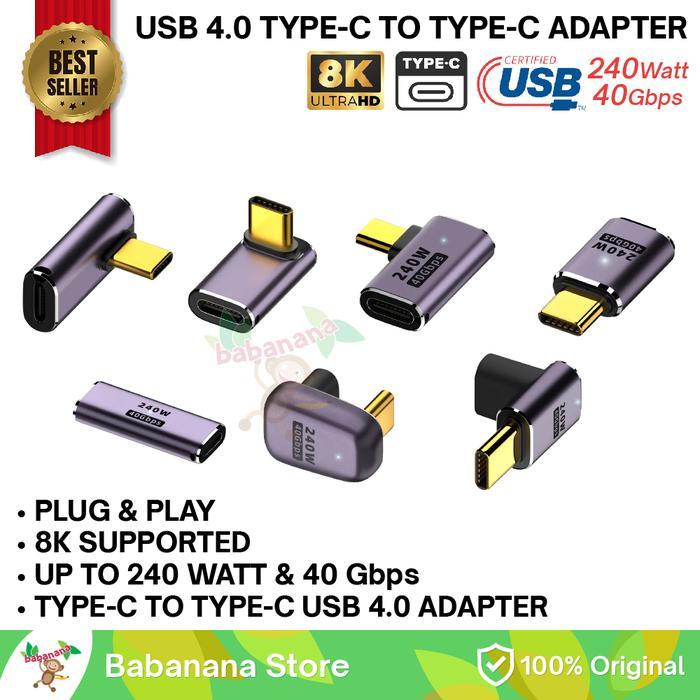 240 Watt 40Gbps USB 4.0 Type-C Elbow 90 Degree Siku Adapter charger - A ...