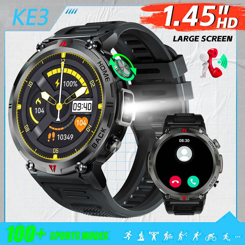 KE3 Sport Smart Watch for Men (Answer/Make Calls) with LED Flashlight ...