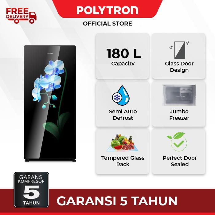 POLYTRON Kulkas 1 Pintu Belleza 180 liter PRA 18MOB - blue orchid 100% ...
