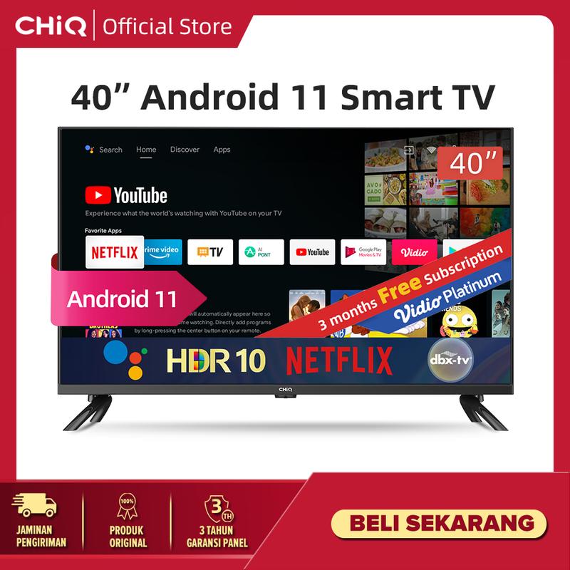 CHiQ 40 Inch Newest Android 11 Frameless Smart TV Digital LED TV ...
