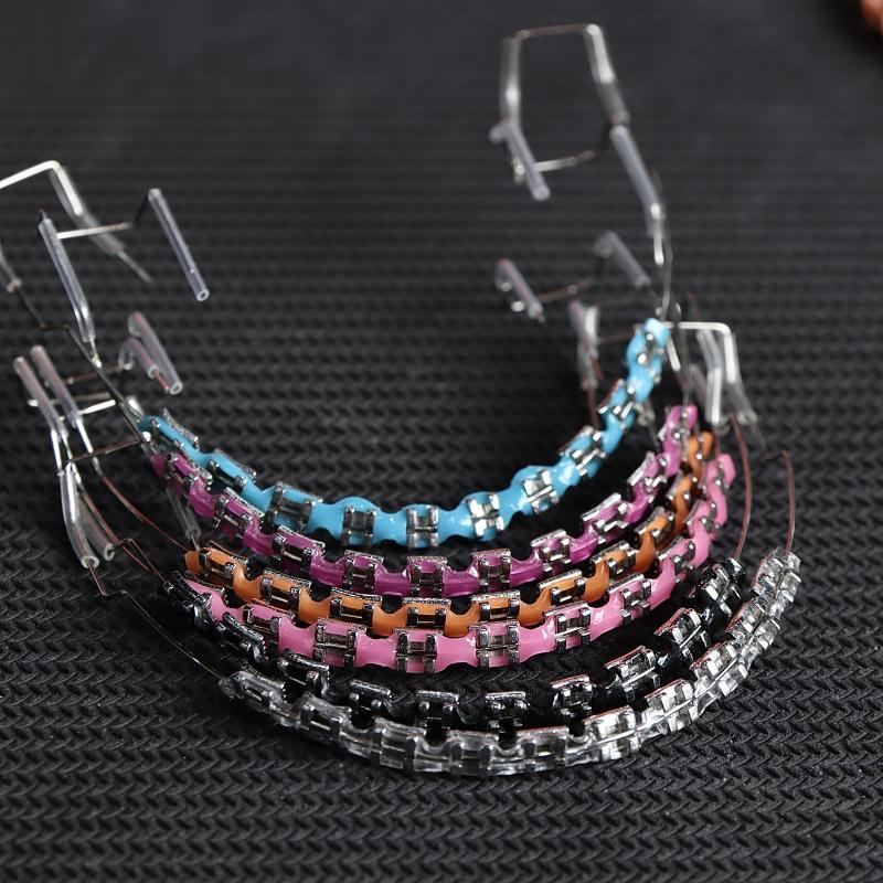 A Pair Metal Tooth Bracket Decorations, Temporary Colorful Tooth ...