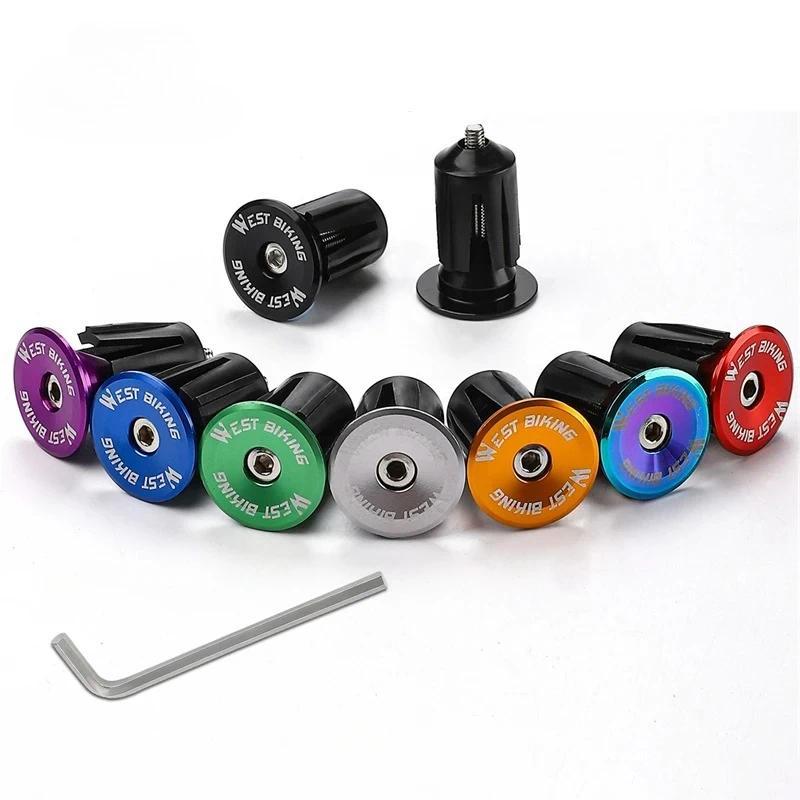 MTB Road Bike Colorful Handlebar End Plugs Aluminum Alloy Handle Bar ...