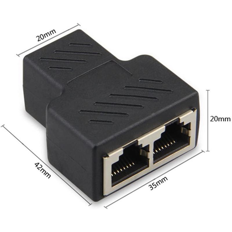 1 To 2 Way LAN RJ45 Ethernet Cable Port Network Splitter Double ...