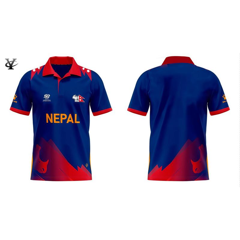 Baju Polo Kriket, Reka Bentuk 3D Nepal, Piala Dunia Kriket Hindia ...