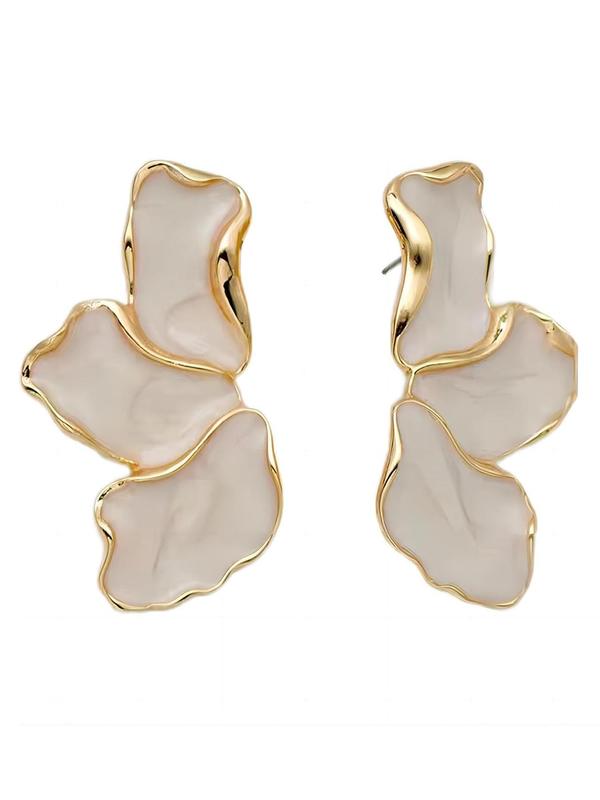Irregular Petal Flower Design Earrings, Fashionable Jewelry for ...