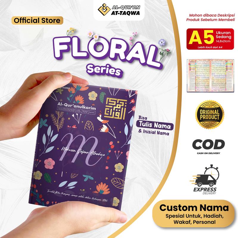 mushaf alquran Custom Nama | Seri Floral | Ukuran Sedang A5 - Shop ...