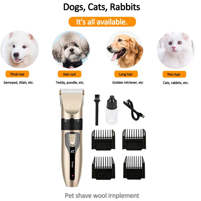 Upgraded Silent Pet Hair Trimmer 8 in1 Electric Pet Hair Cutter ...