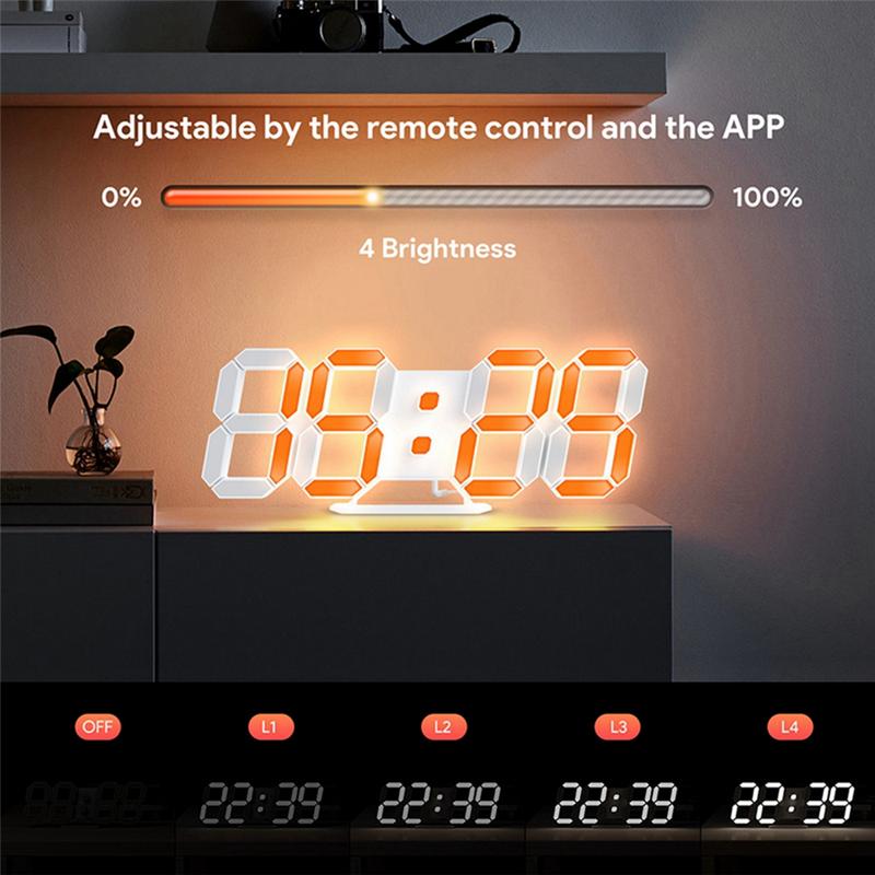 Overseas shipping,LED Smart Digital Clock Clock Wall Clock Living ...