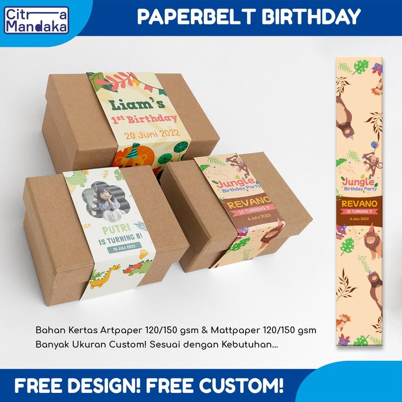 Paperbelt Bento Box Ulang Tahun Anak Anak Custom Label Snack - Shop ...