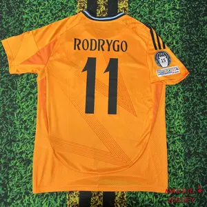 2425 Champions League Orange Away Soccer Short Sleeve Jersey Vini jR 7 ...