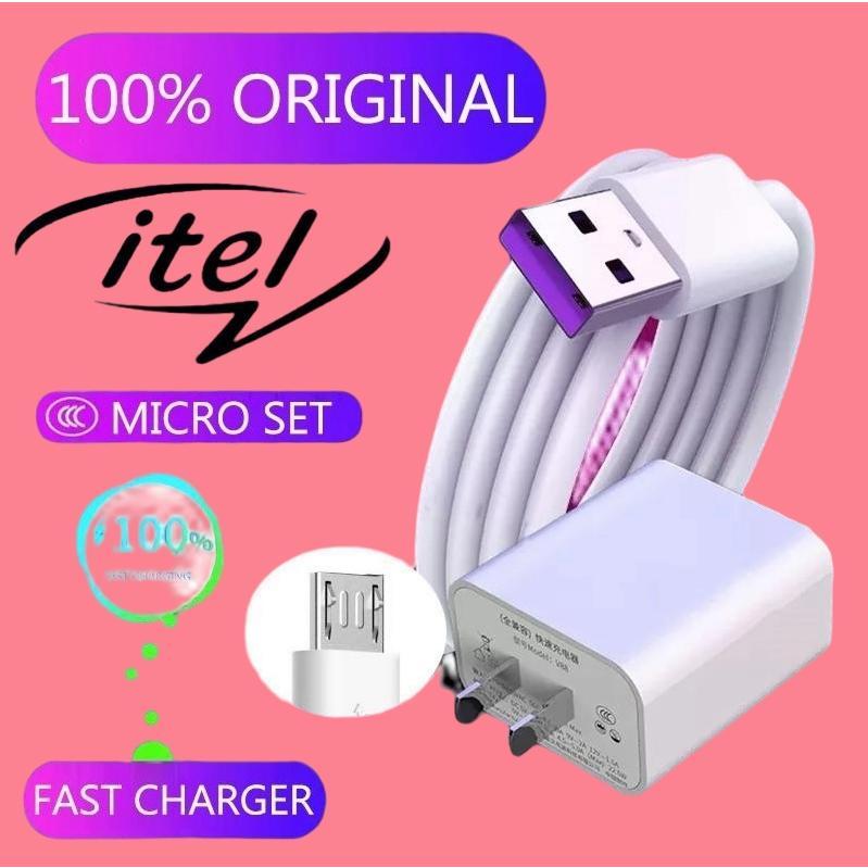 100% Original Super Fast Charger Itel Charger 18W Micro USB+Type-C ...