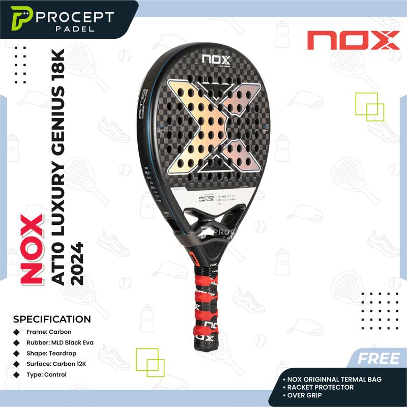 NOX AT10 Luxury Genius 12K CARBON By Agustin Tapia (2024) Padel Racket ...