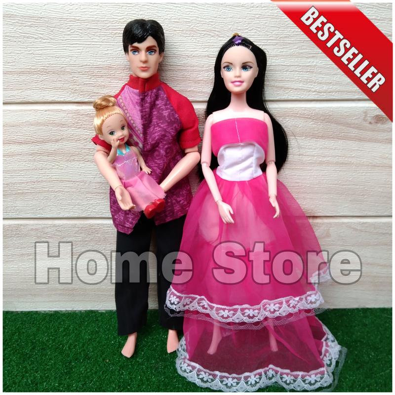 Mainan Boneka Berbi Sepasang Dan Anak - Shop | Tokopedia